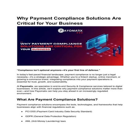 Why Payment Compliance Solutions Are Critical for Your Business.pdf