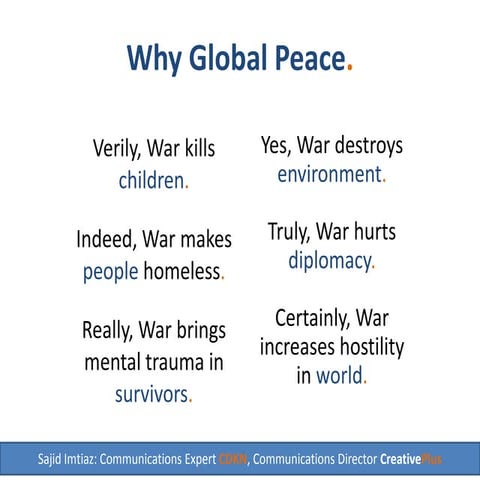 Why Peace | PPTX | Death, Injury, or Military Conflict | Sensitive Topics