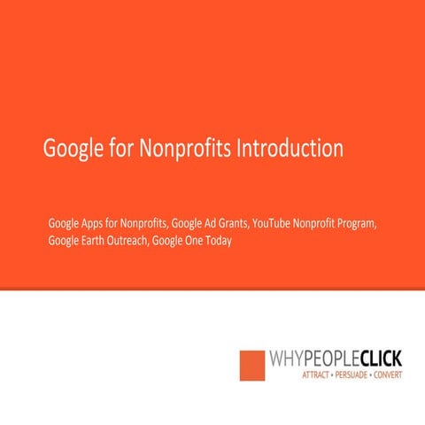 Introduction to Google for Nonprofits program | PPT