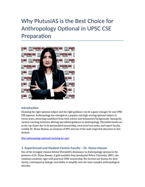 Anthropology for upsc CSE optional paper. | PPT