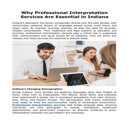 Why Professional Interpretation Services Are Essential In Indiana | DOCX