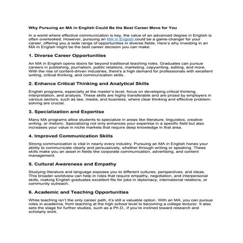 What is an MA in English via Distance Learning? | PDF