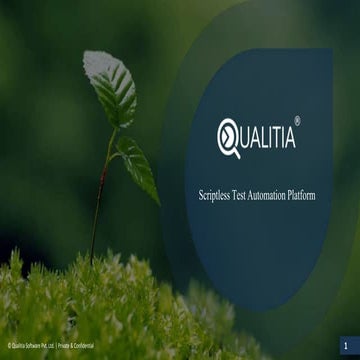 Qualitia Scriptless Test Automation Platform Ppt