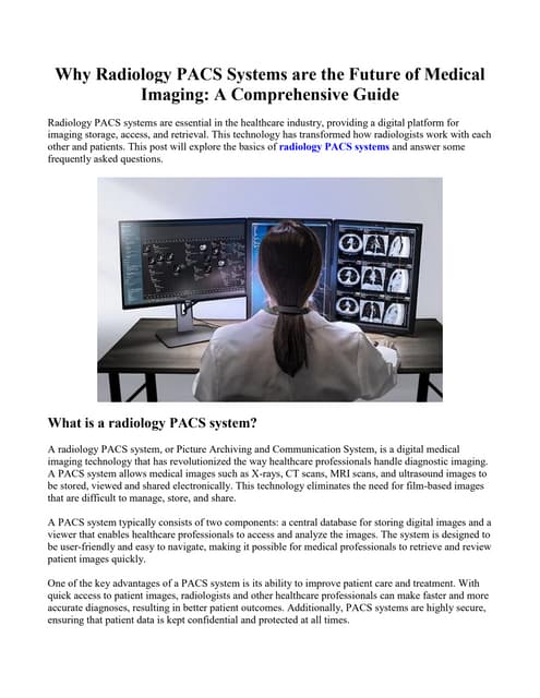What Are the Benefits of an Online PACs System? | PDF