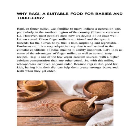 Why ragi, a suitable food for babies and toddlers | DOCX