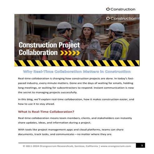 Why Real-Time Collaboration Matters in Construction | PDF
