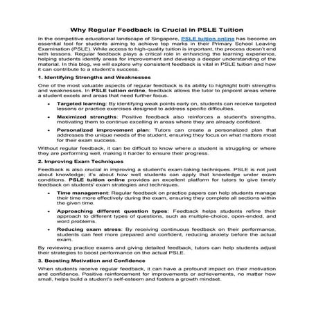 Why Regular Feedback is Crucial in PSLE Tuition.pdf