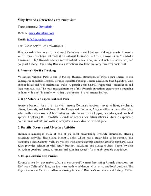 Are Rwanda Excursion Safaris to volcanoes possible.docx