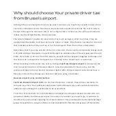 Why should choose Your private driver taxi from Brussels airport. | PDF ...