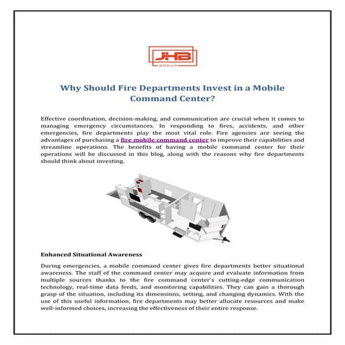 Why Should Fire Departments Invest in a Mobile Command Center? | PDF