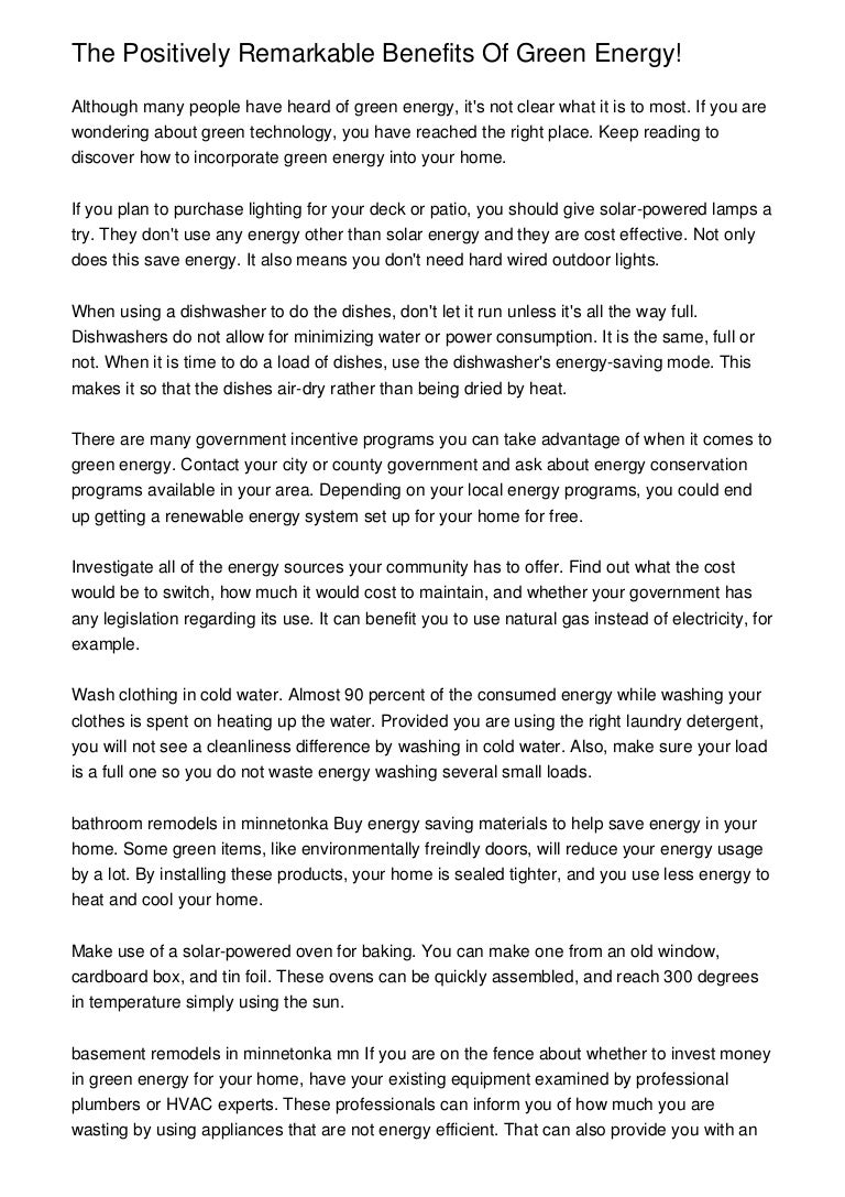 The Positively Remarkable Benefits Of Green Energy the-positively-remarkable-benefits-of-green-energy