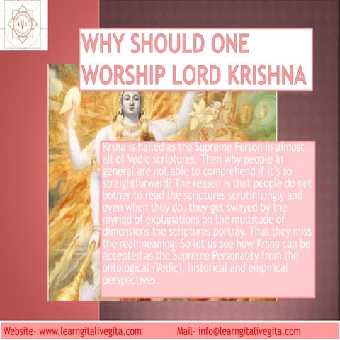 Why Should One Worship Lord Krishna | PPTX
