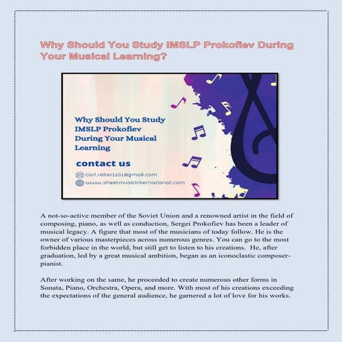 Why Should You Study IMSLP Prokofiev During Your Musical Learning.pdf