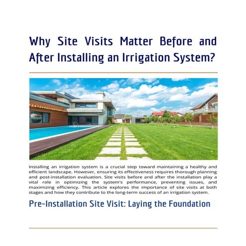 Why Site Visits Matter Before and After Installing an Irrigation System ...