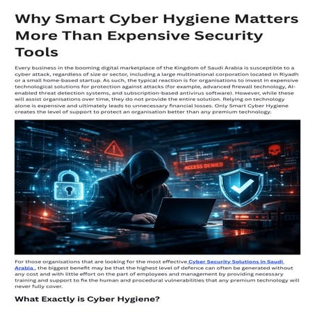 Why Smart Cyber Hygiene Matters More Than Expensive Security Tools | PDF