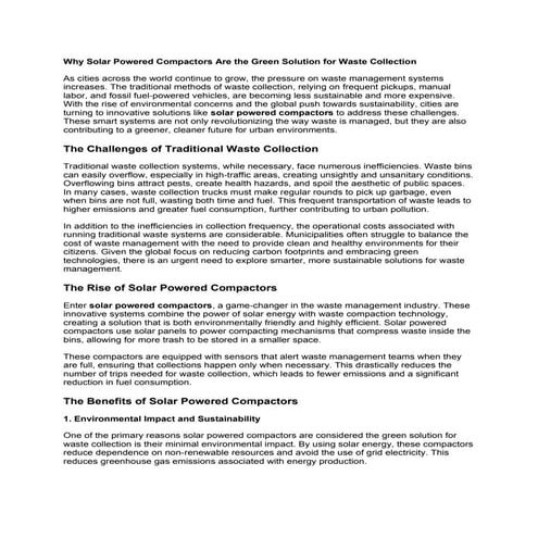 Why Solar Powered Compactors Are the Green Solution for Waste Collection.docx