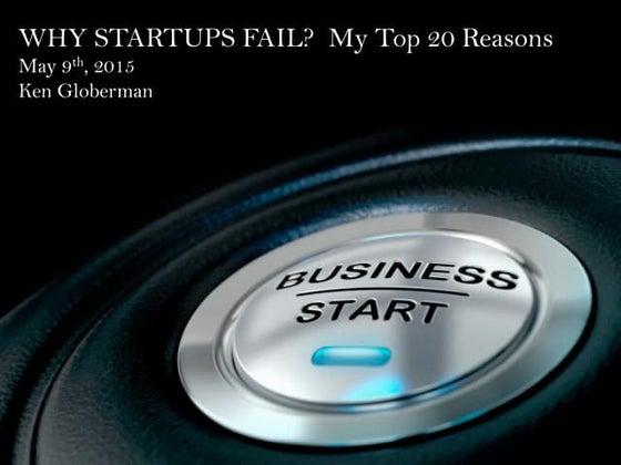 5 main reasons why startups fail (infographics) | PDF