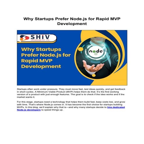 A Comprehensive Guide to Node.js for Fast MVP Development | PDF