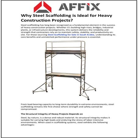 Why Steel Scaffolding is Ideal for Heavy Construction Projects? | PDF