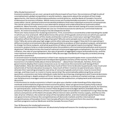 Why study economics 2019 | PPTX