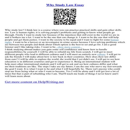 Why Study Law Essay | PDF