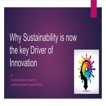 Why sustainability is now the key driver of innovation | PPTX