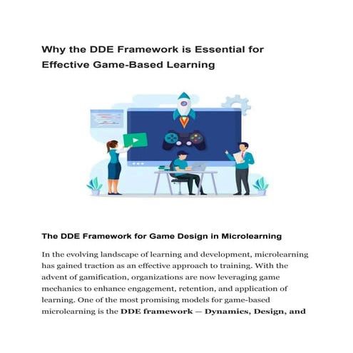 Why The Dde Framework Is Essential For Effective Game Based Learning Pdf