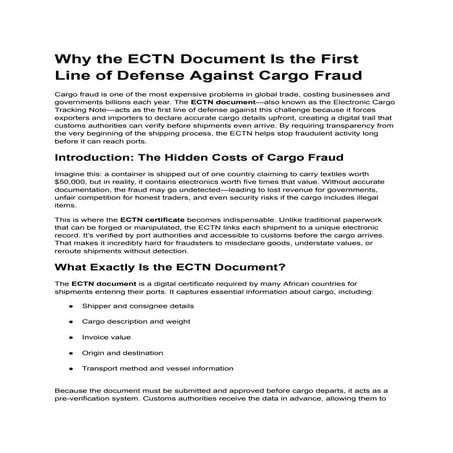 What Is ENS and Why Is There an ENS Charge? | PDF