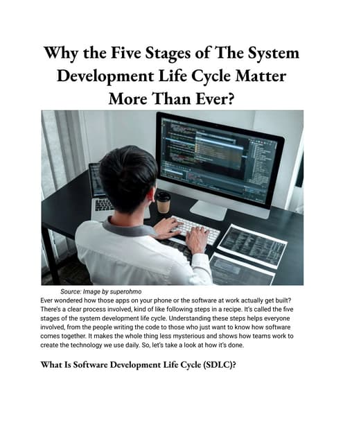 Software Development Life Cycle | PDF | Technology & Computing