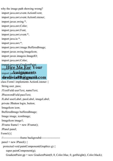 correct the error and add code same in the pic import jav.pdf