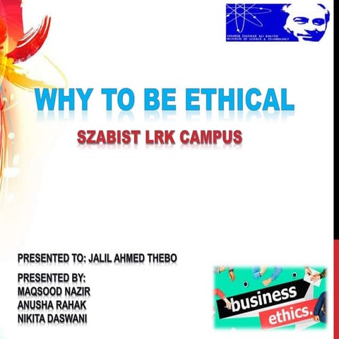 Why to be ethical by maqsood's group | PPTX | Business | Business and ...
