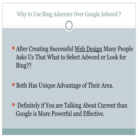 Why to use bing adcenter | PPT