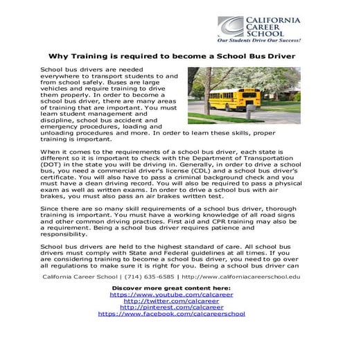 Why Training is required to become a School Bus Driver | PDF