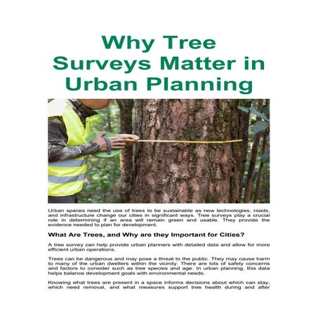 Why Tree Surveys Matter in Urban Planning | PDF