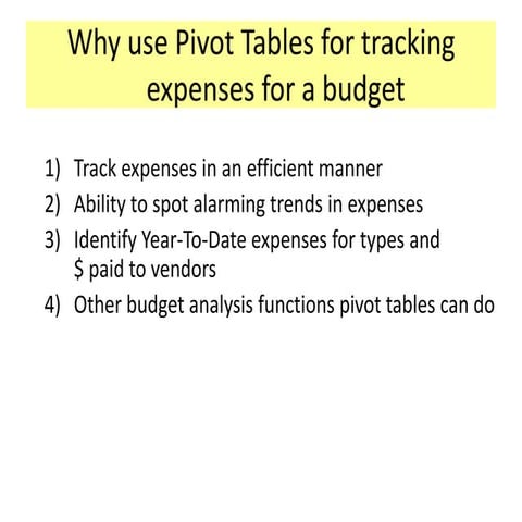 Why Use Excel Pivot Tables | PPT