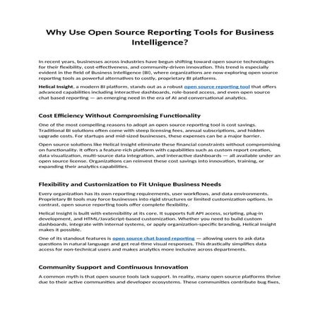 Why Use Open Source Reporting Tools for Business Intelligence.docx