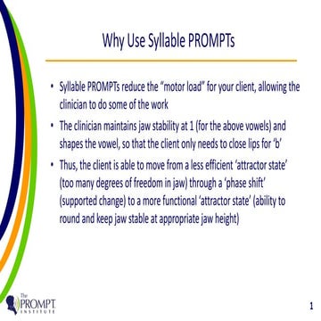 Why use syllable PROMPTs | PPTX