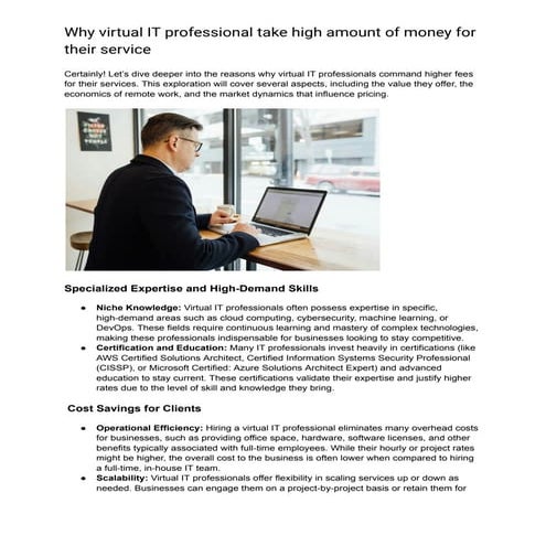 Why virtual IT professional take high amount of money for their service ...