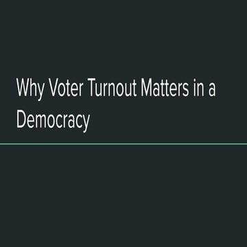 Why Voter Turnout Matters in a Democracy | PDF