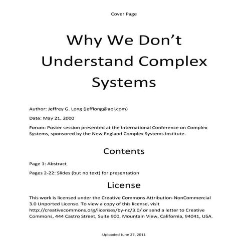 Why we dont understand complex systems | PDF