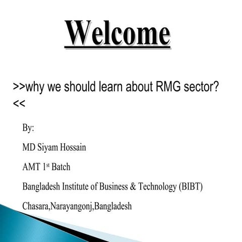 Why we should learn about rmg sector? | PPT