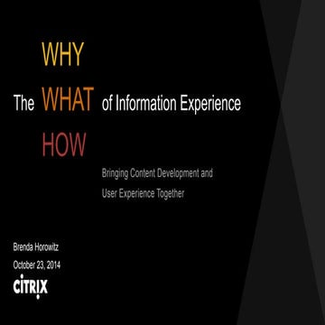 Why What How Information Experience - Brenda Horowitz | PDF