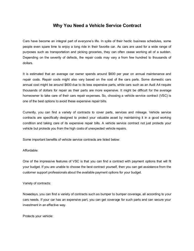 Why You Need A Vehicle Service Contract why-you-need-a-vehicle-service-contract
