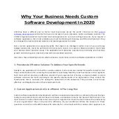Why your business needs custom software development in 2020