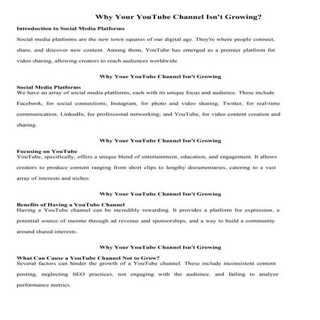 How To Grow Your YouTube Channel With Ease | PDF