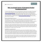 Why you should choose a Professional Product Development Firm?