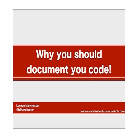 Why you should document your code | PDF