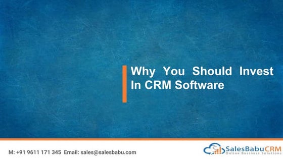 Benefits of CRM Software. | PDF