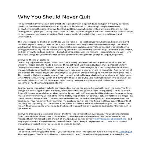 Why you should never quit | DOCX