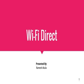 Wi fi direct | PPTX | Computer Networking | Computing
